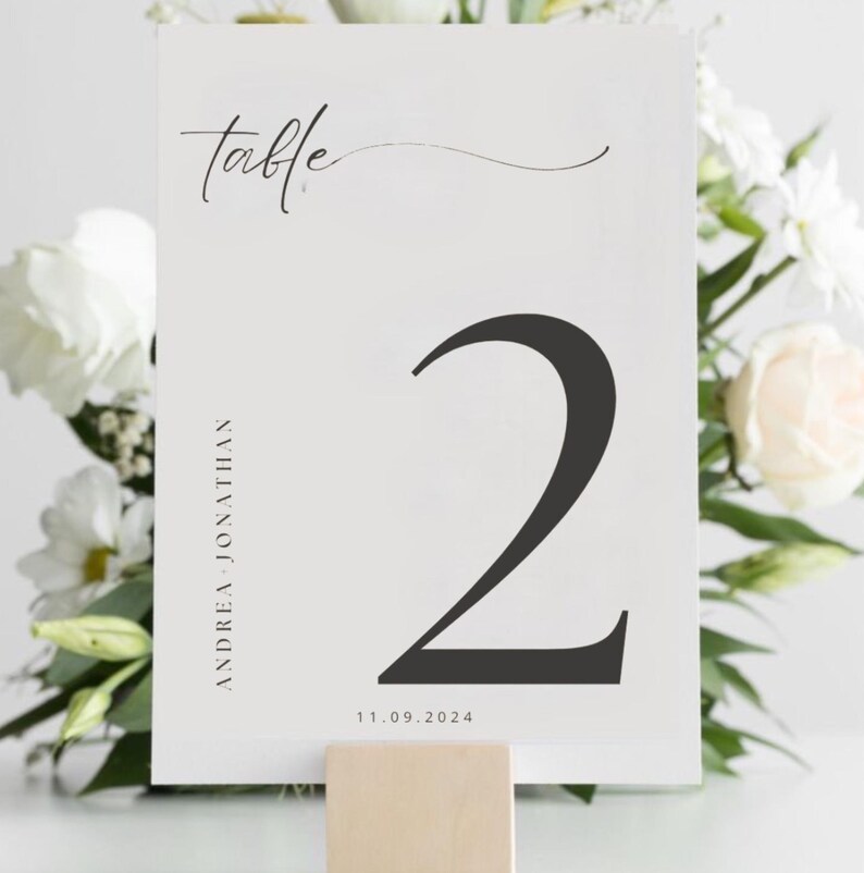 Minimalist Modern Table Number Template, Elegant, Editable, and Instant ...