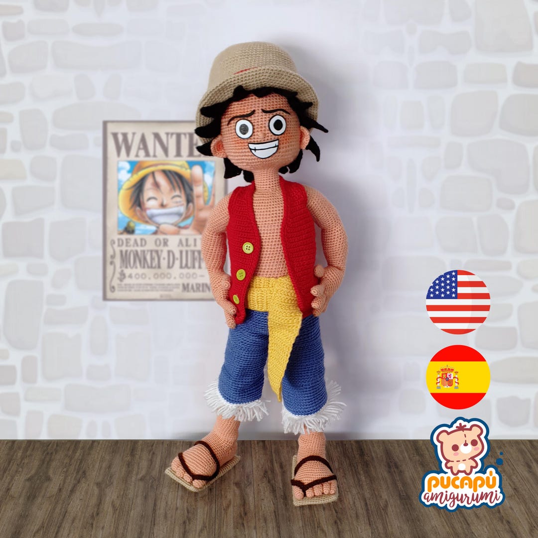 Luffy Amigurumi Pattern, Amigurumi Doll Pattern, Pirate Crochet Pattern ...