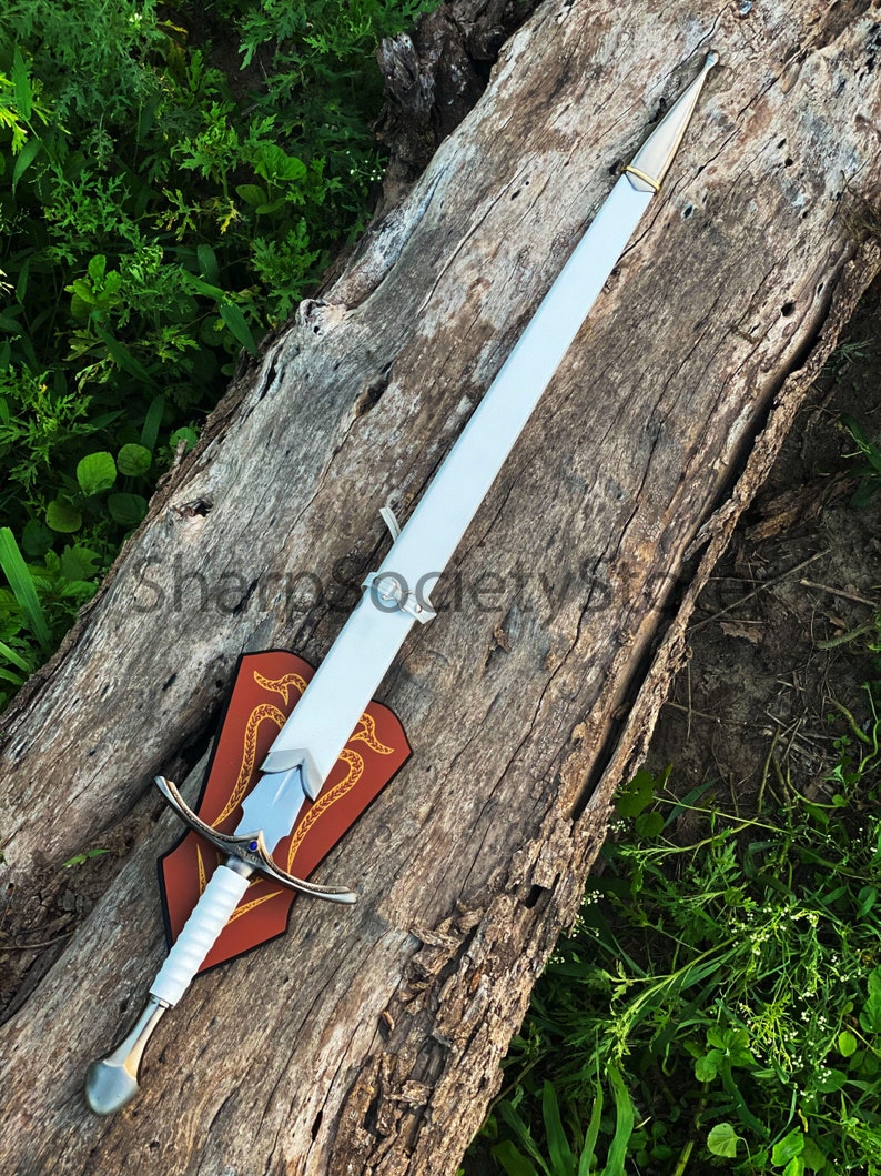 White Glamdring Medieval Replica Sword of Gandalf With Scabbard & Wall ...