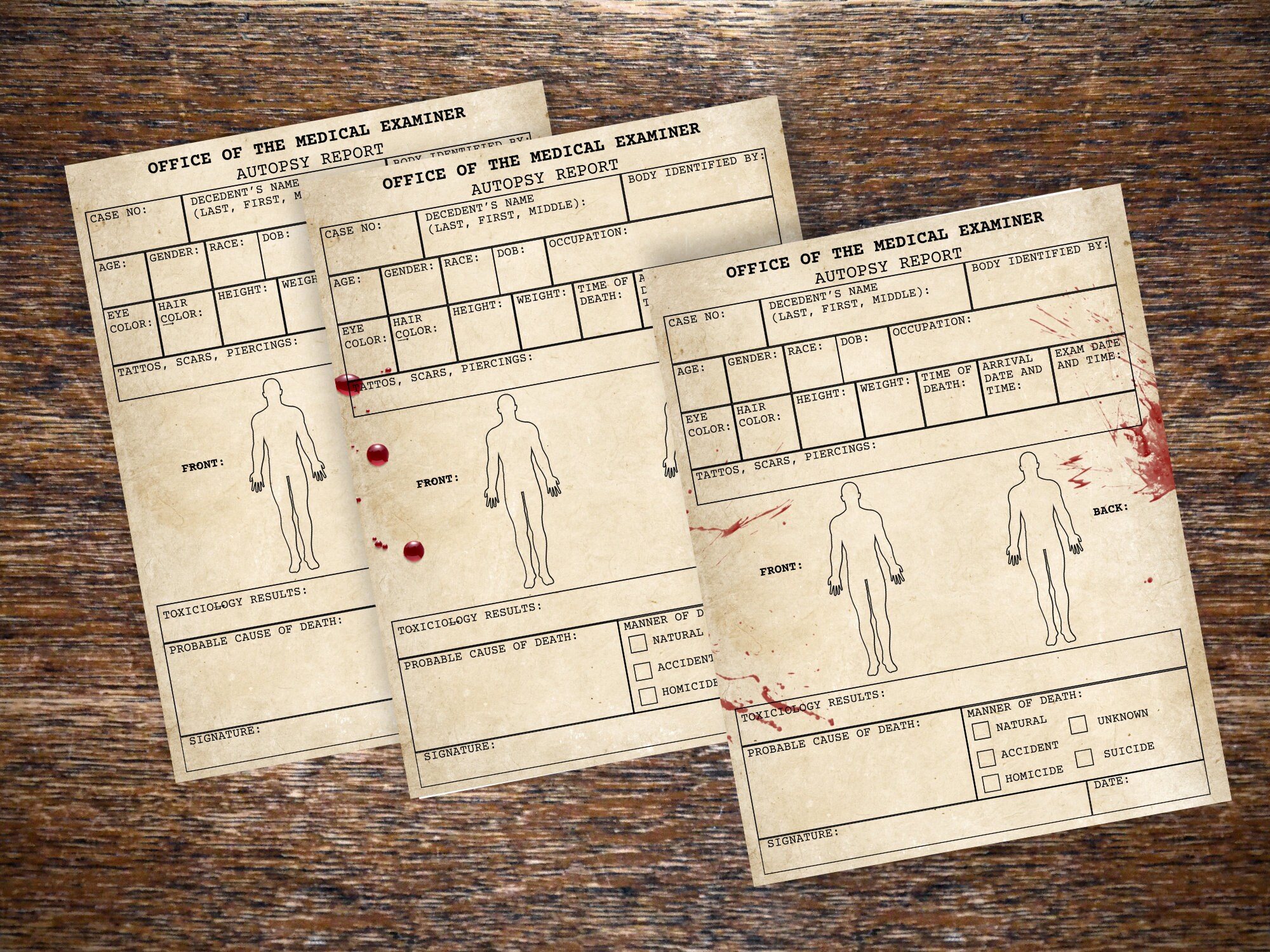 True Crime Autopsy Reports Printable for True Crime Obsessed Fans True ...