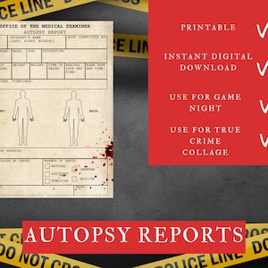 True Crime Autopsy Reports Printable for True Crime Obsessed Fans True ...