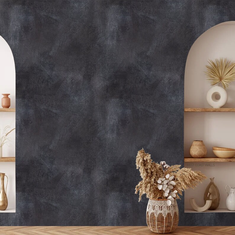 Dark Gray Realistic Stone Wallpaper, Removable Peel and Stick Wallpaper ...