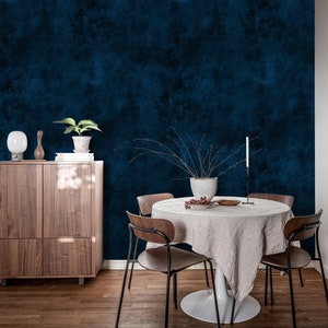 Dark Blue Stucco Grunge Wallpaper, Removable Peel and Stick Wallpaper ...