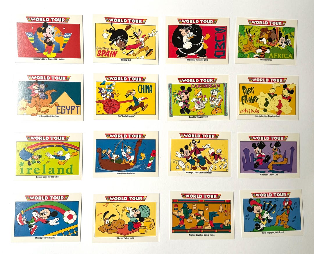 Vintage Disney World Tour Trading Cards (#172 - #207) Full Set - Etsy