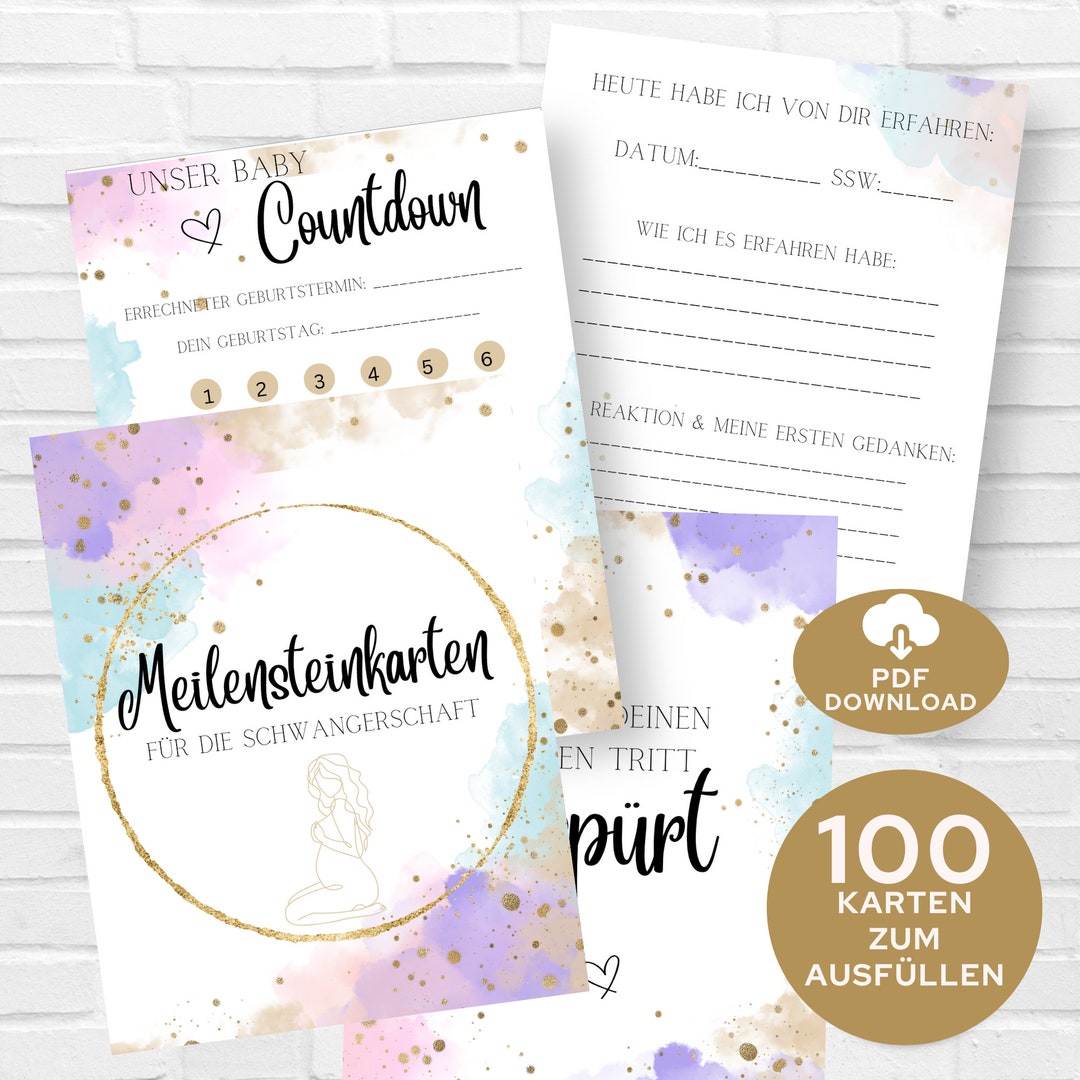 Pregnancy Milestone Cards, Cards to Fill Out, Milestone Cards and ...