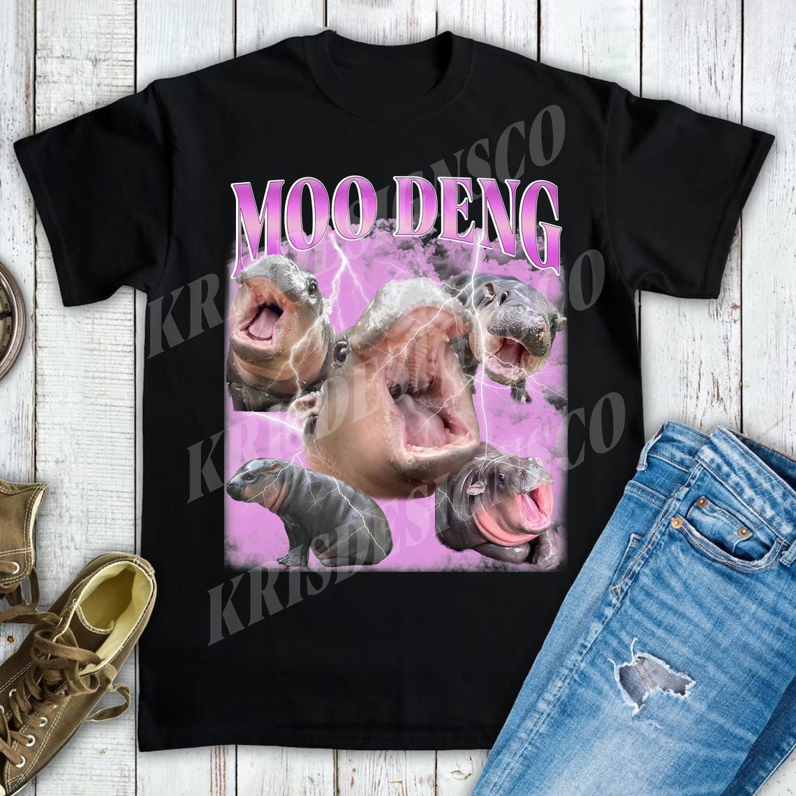 Moo Deng Vintage Moo Deng Bootleg Png Moo Deng Merch Moo Deng Gift Baby ...
