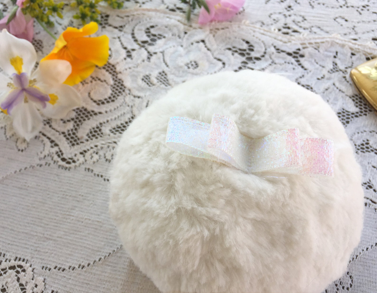 Faux Fur Vintage Style Powder Puff Retro Powder Puff - Etsy