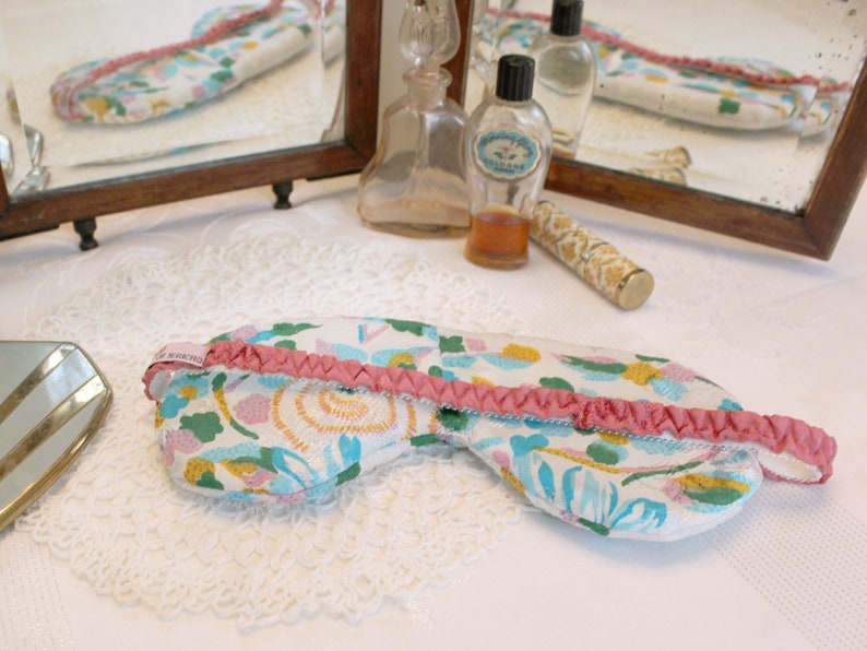 Quilted Silky Eye Mask Made From Vintage Novelty Scarf Sleep Mask ...