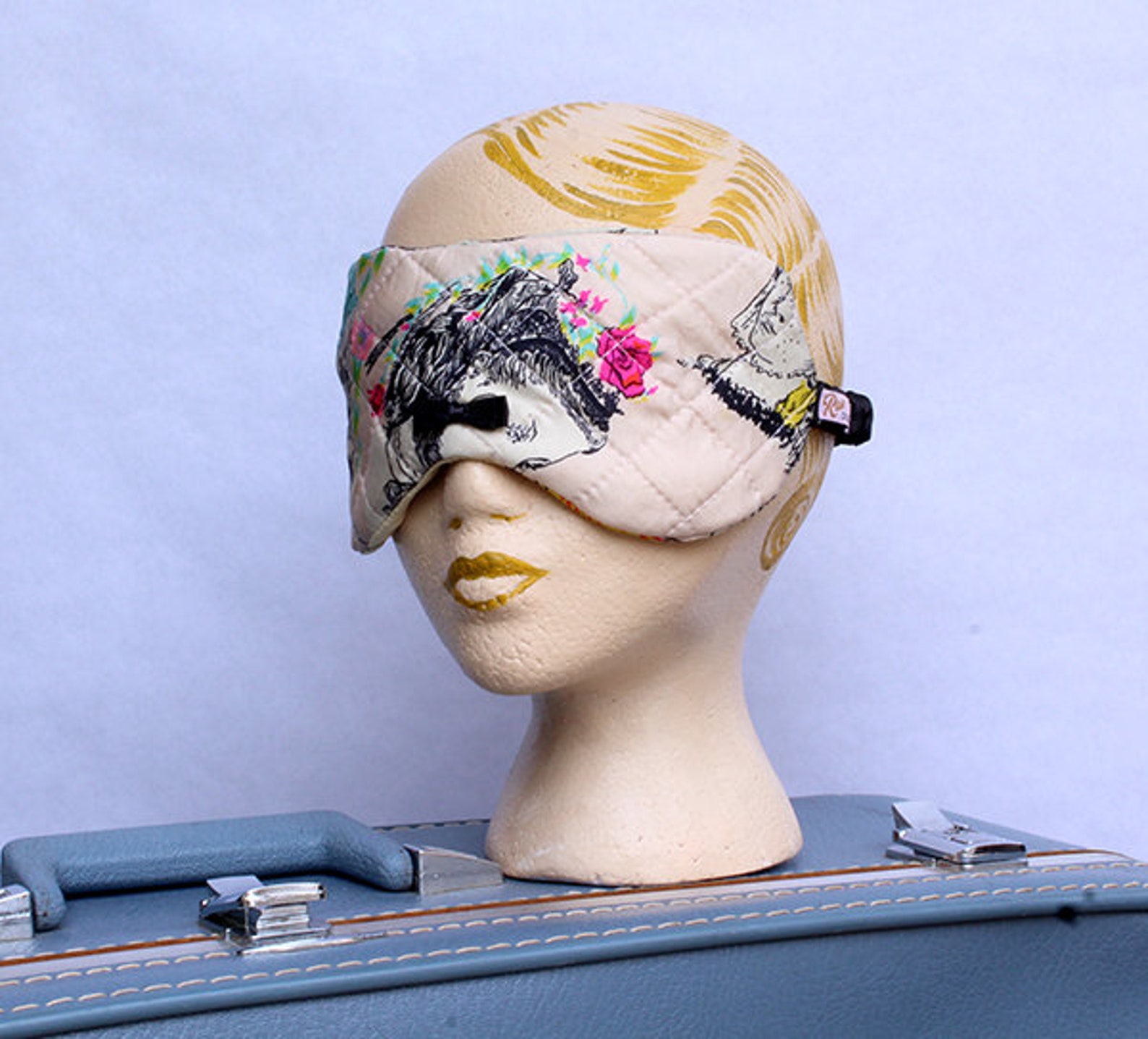 Luxurious Silky Eye Mask Made From Vintage Novelty Scarf - Etsy