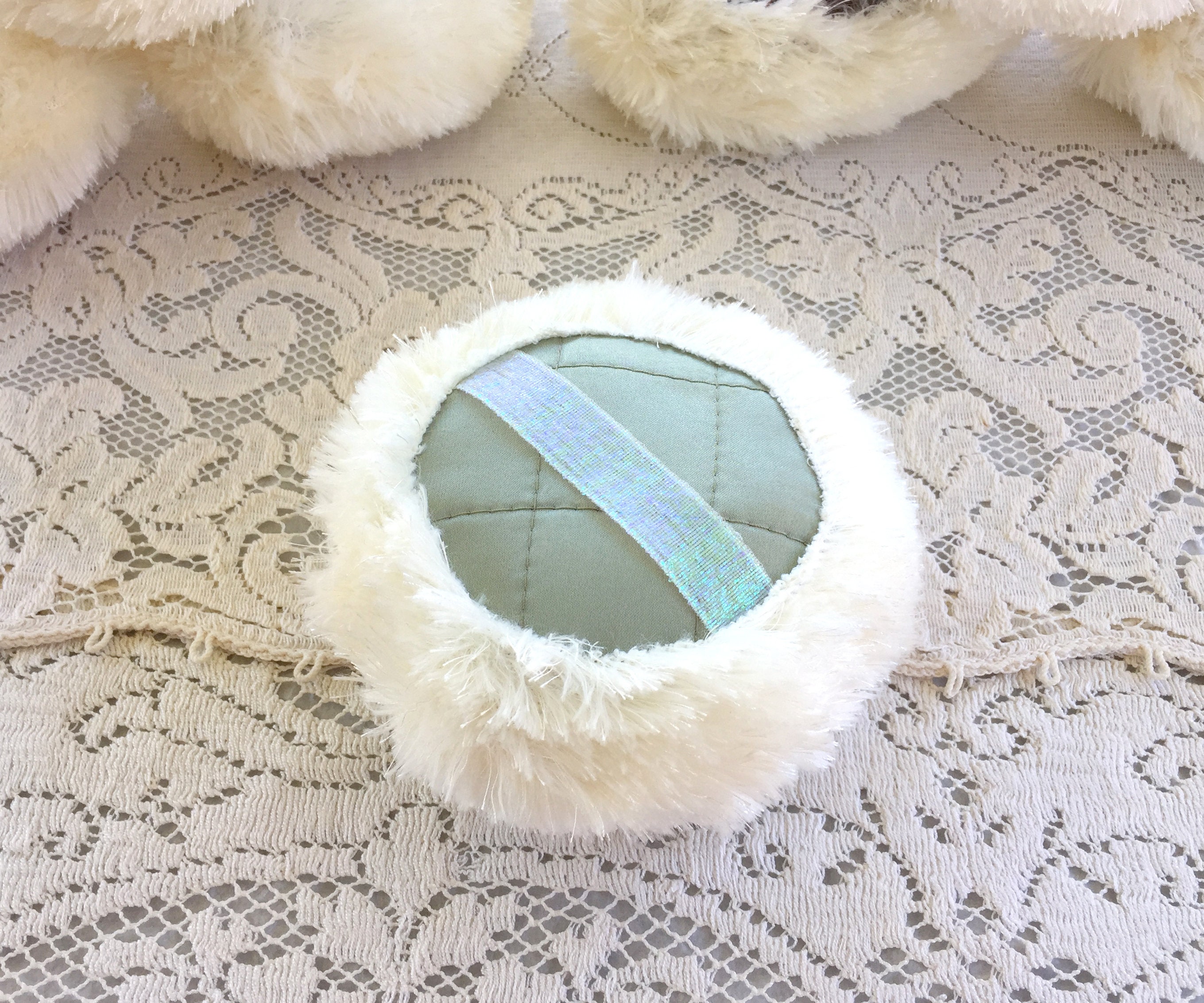 Faux Fur Vintage Style Powder Puff Retro Powder Puff Quilted - Etsy