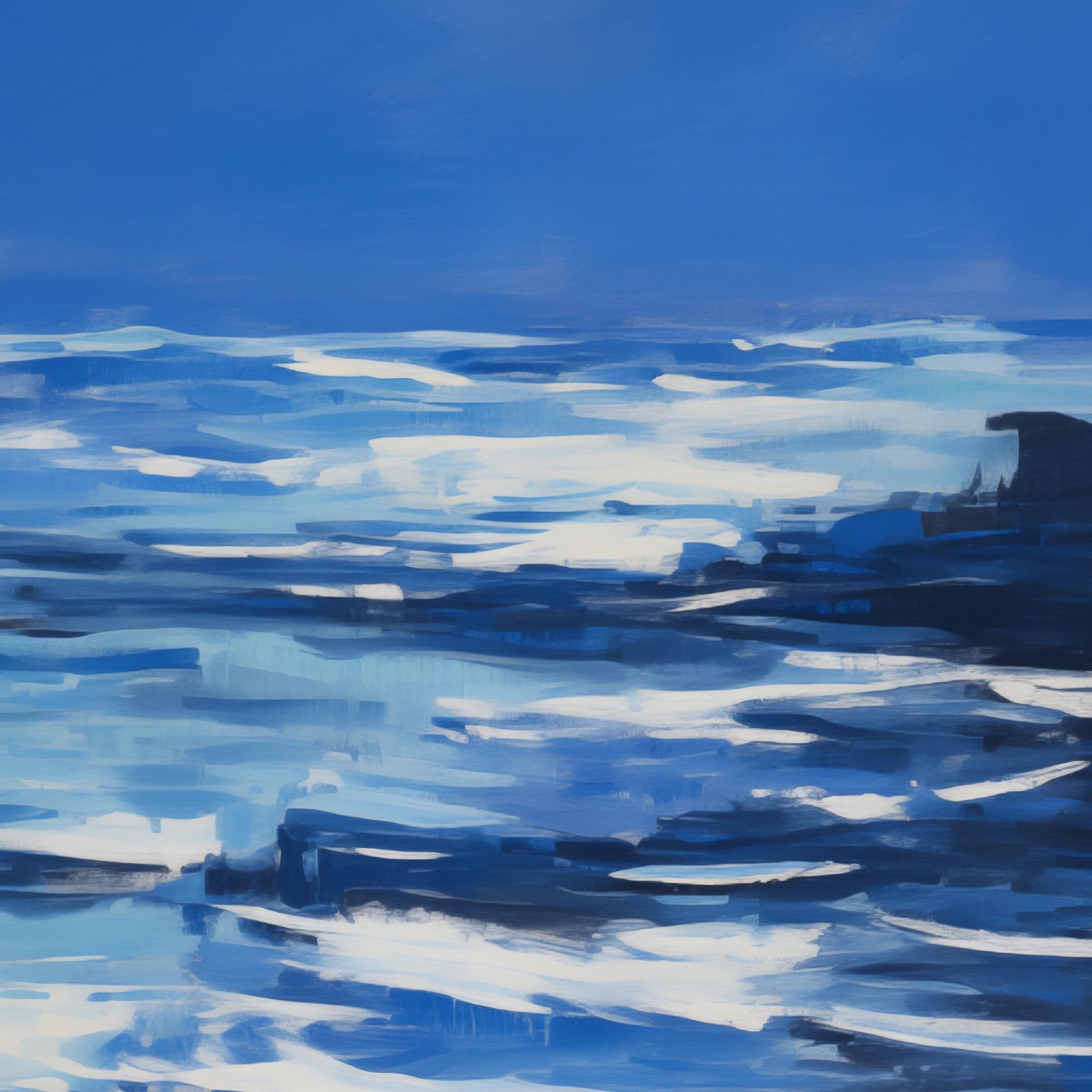 Night Sea Painting Art Print | Watercolor Art | Oil Painting Art ...