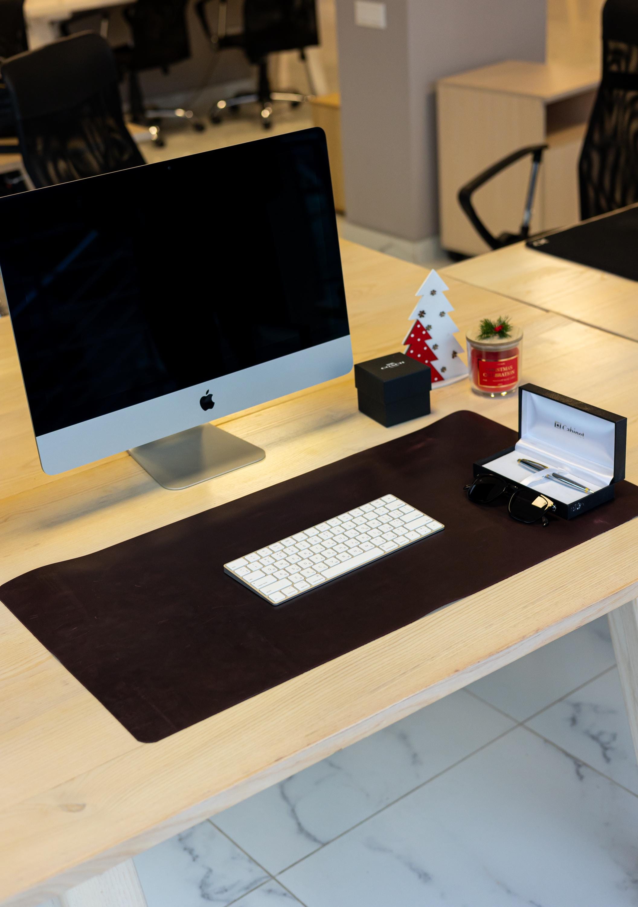 Custom Size Desk Mat, Leather Desk Pad, Thick Leather Deskpad, Full ...