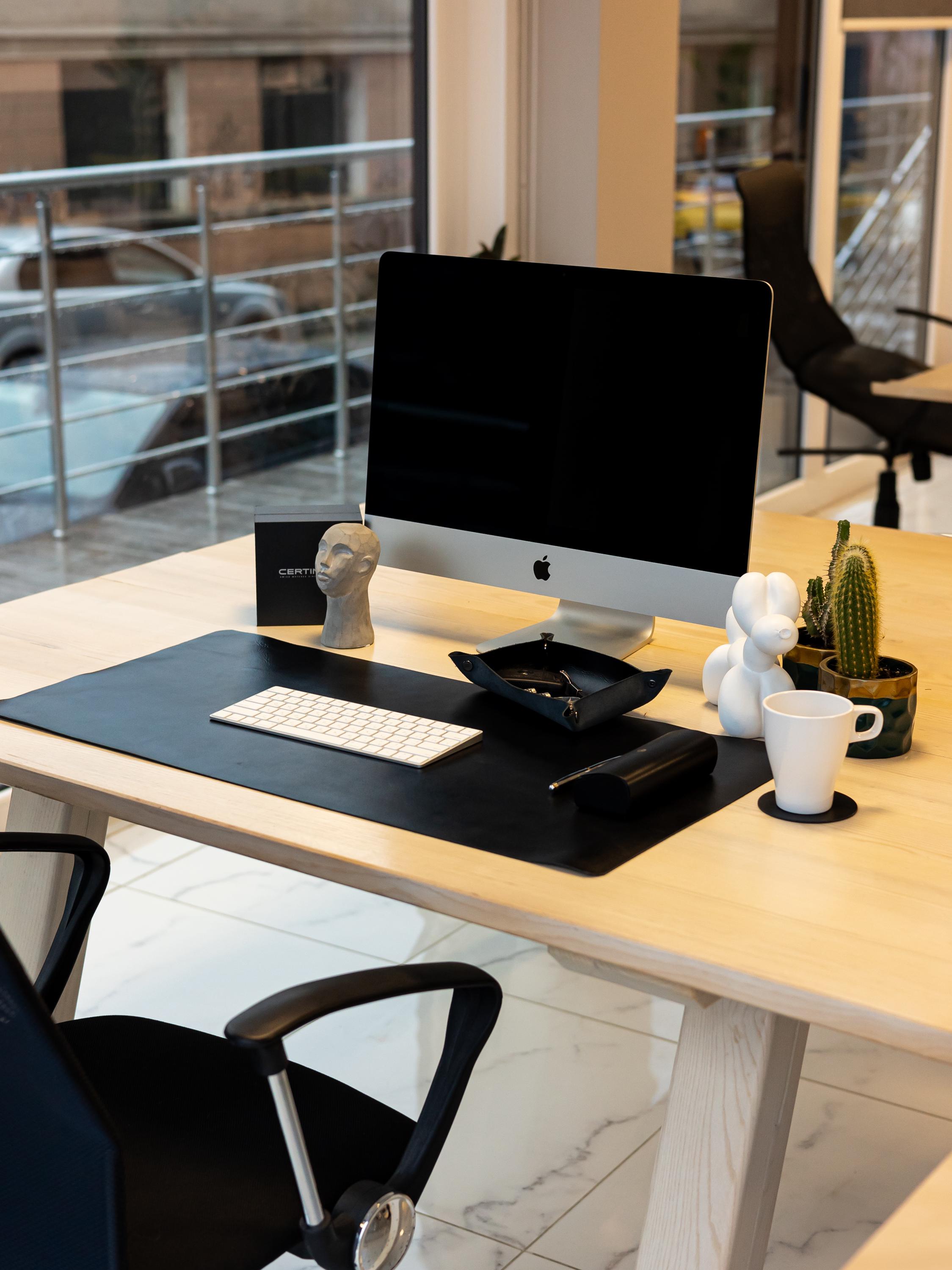 Custom Size Desk Mat, Leather Desk Pad, Thick Leather Deskpad, Full ...