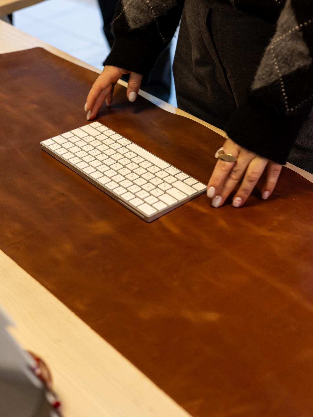 Personalized Leather Desk Mat, Large Mouse Pad, Valentine Gift, Table ...