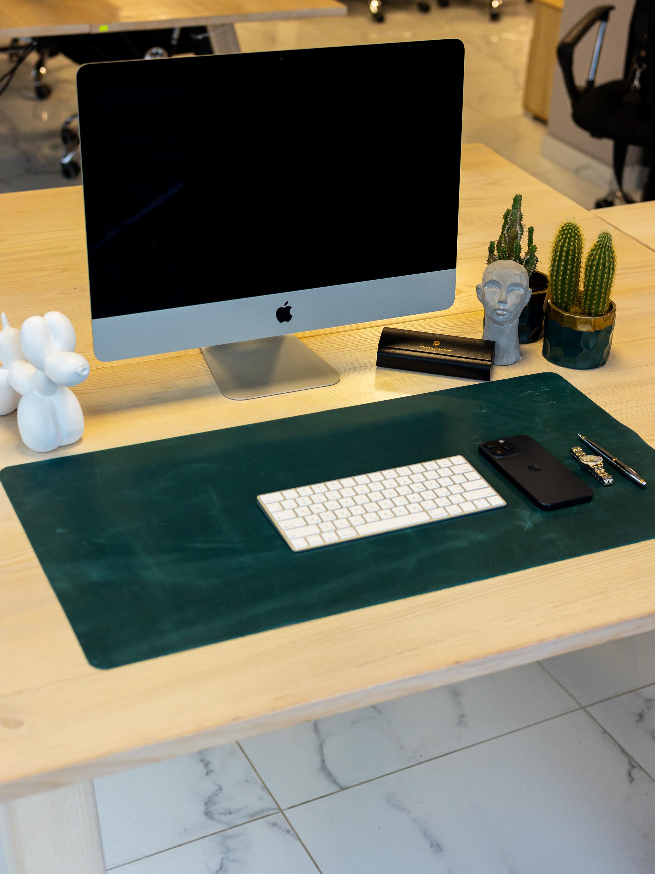 Custom Size Desk Mat, Leather Desk Pad, Thick Leather Deskpad, Full ...
