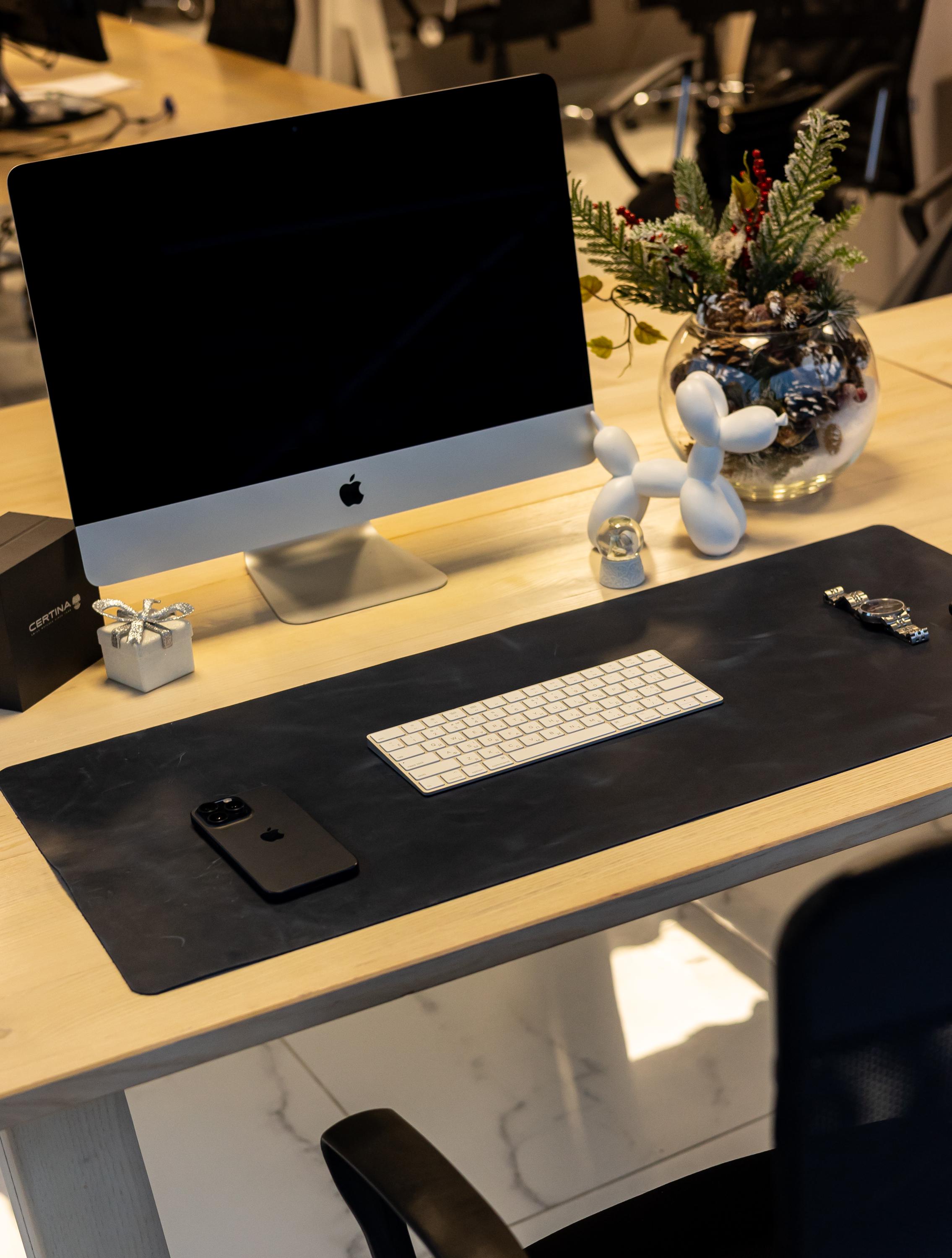 Custom Size Desk Mat, Leather Desk Pad, Thick Leather Deskpad, Full ...