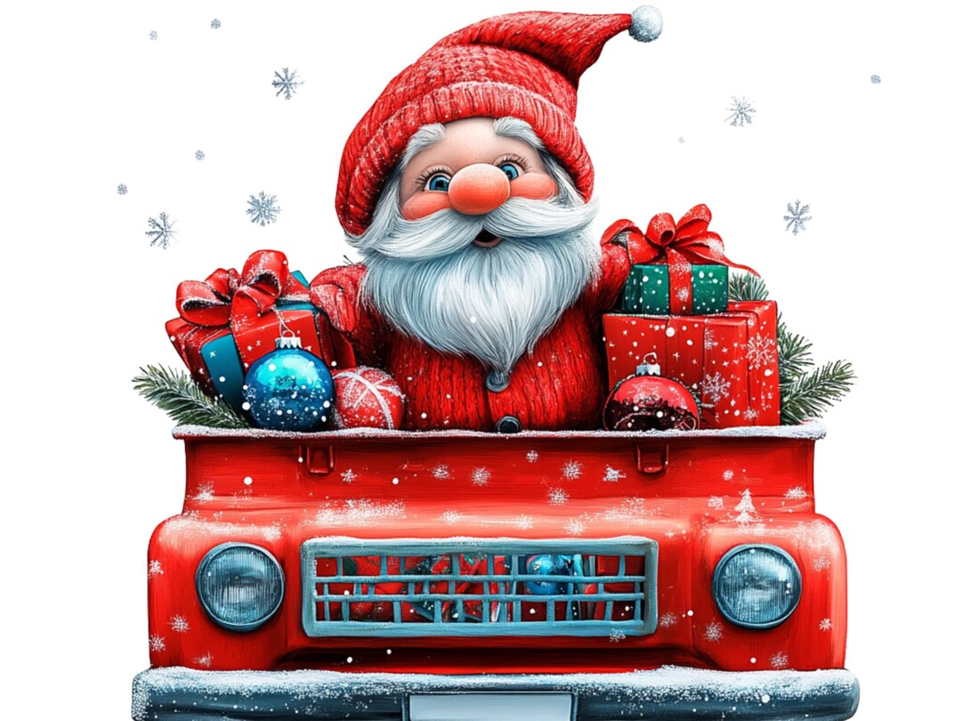 Christmas Gnome Truck Clipart Bundle Festive PNG Designs for ...