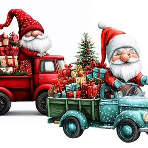 Christmas Gnome Truck Clipart Bundle Festive PNG Designs for ...