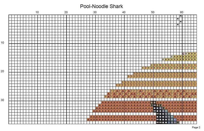Pool-noodle Shark - Cross-stitch Pattern - Etsy