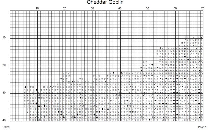Cheddar Goblin - Cross-stitch Pattern - Etsy
