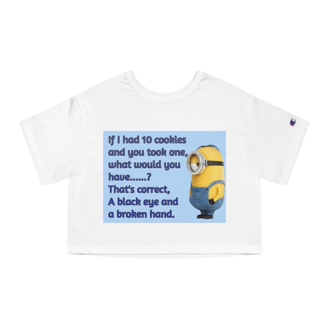 Minion Meme Graphic Design T-shirt, Champion Women's Heritage Cropped T ...