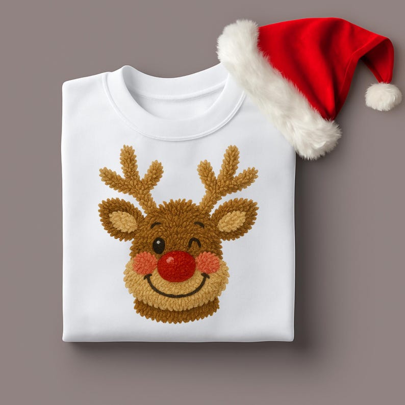 Cute Latch Hook Yarn Crochet Reindeer Sublimation PNG – Christmas ...