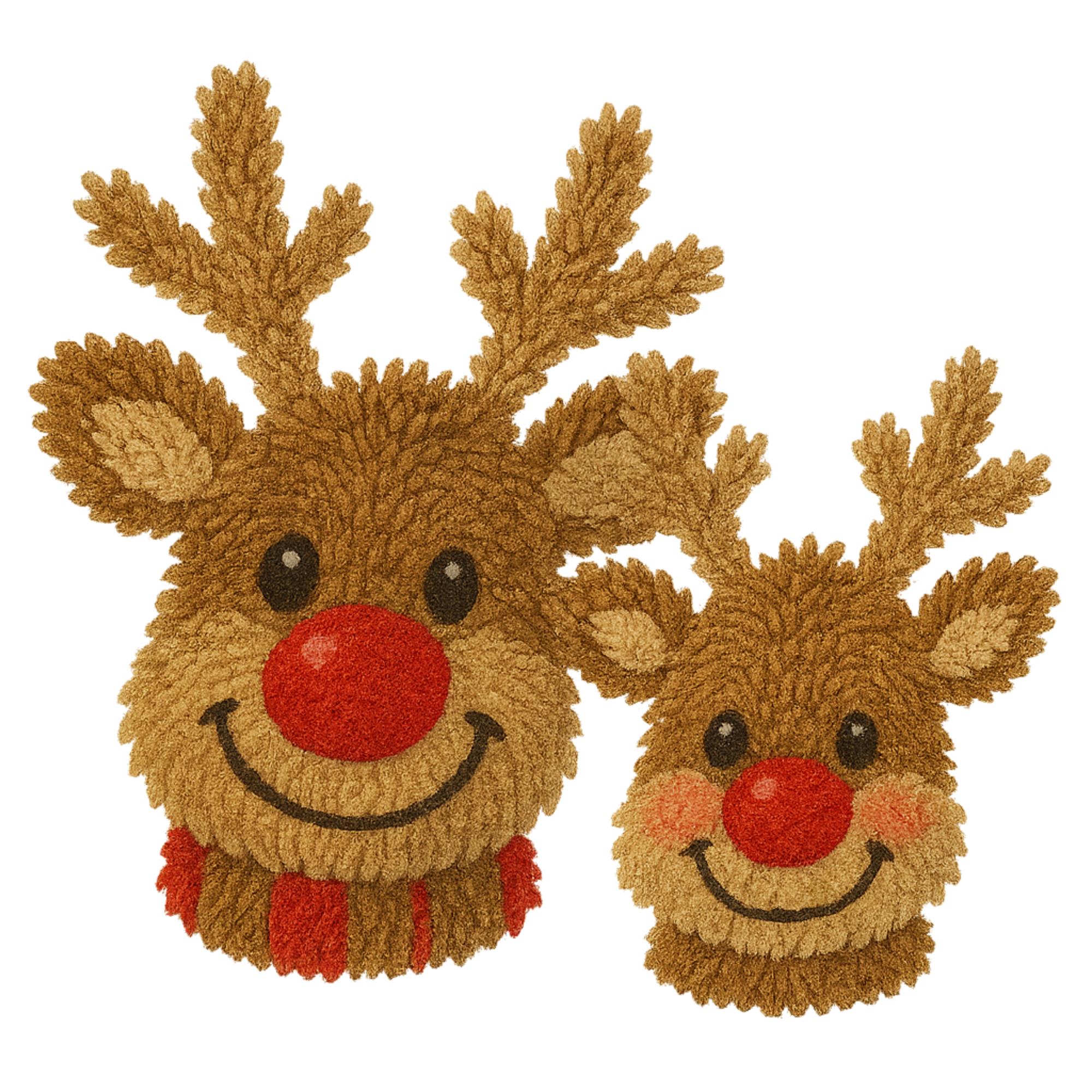 Fuzzy Reindeer PNG, Cute Christmas Clipart With Red Nose and Cozy ...