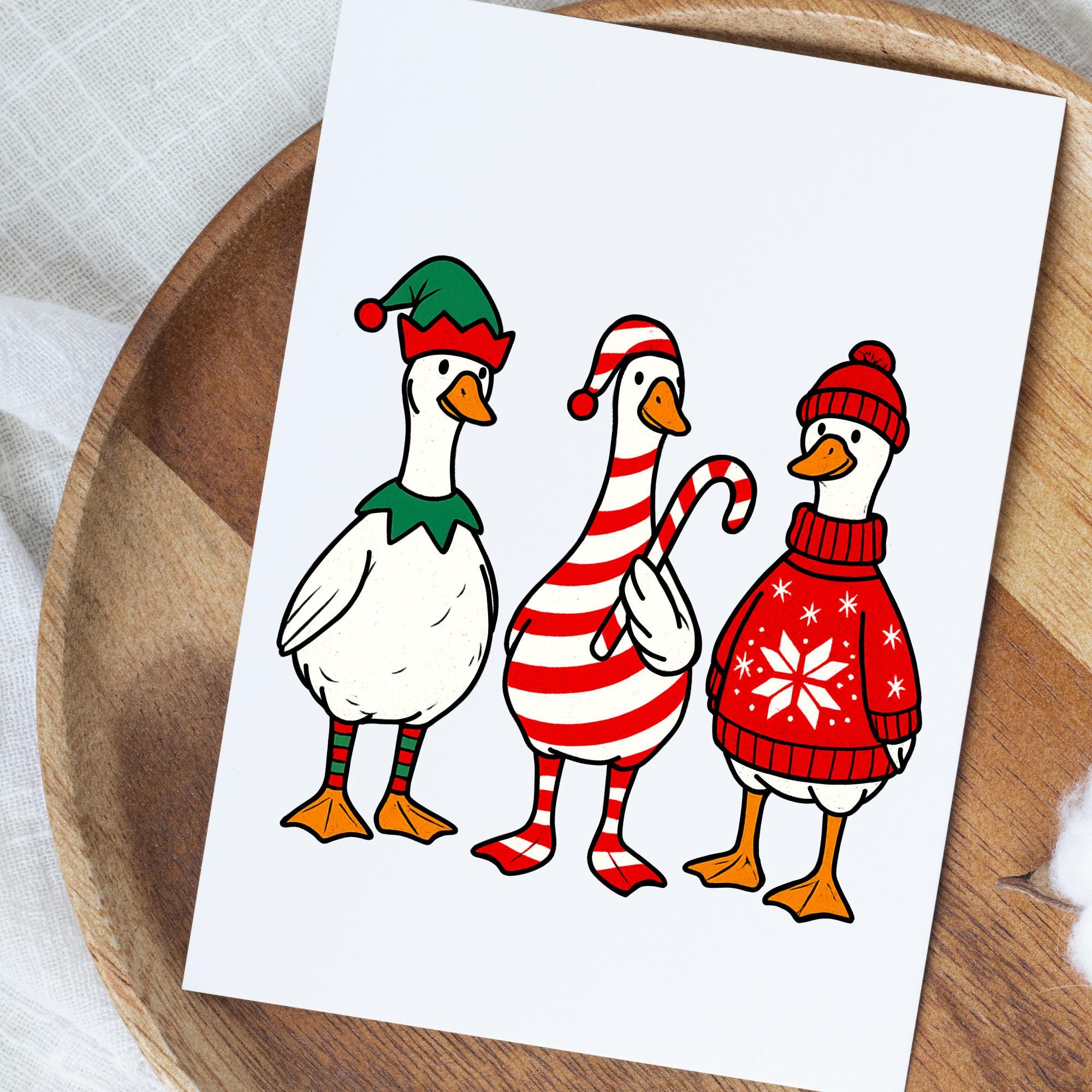 Christmas Goose PNG: Funny Holiday Farmhouse Clipart (digital Download ...