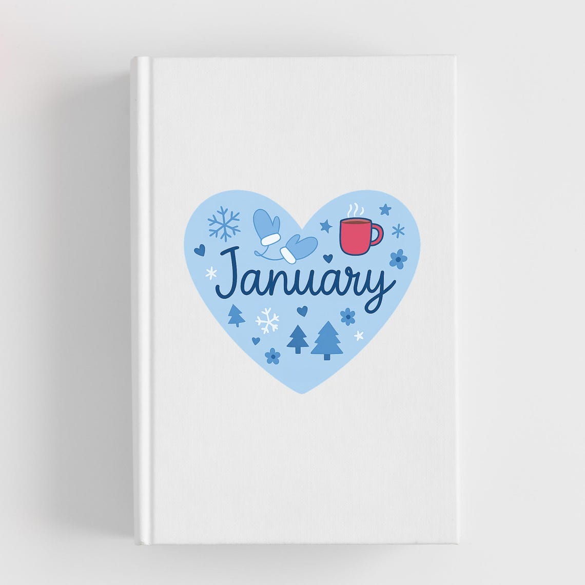 January PNG Art | Winter Heart Design With Snowflakes & Mug | Cute ...