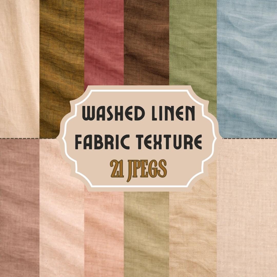Washed Linen Fabric Texture Bundle | 21 JPEG Digital Papers | Neutral ...