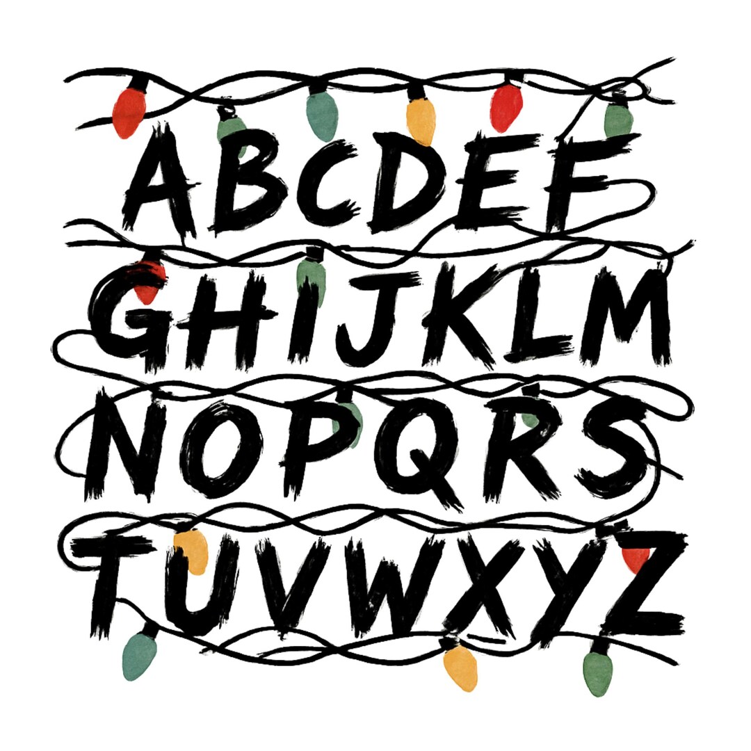 Alphabet Christmas Lights PNG | Retro Holiday Wall Letters Clipart ...