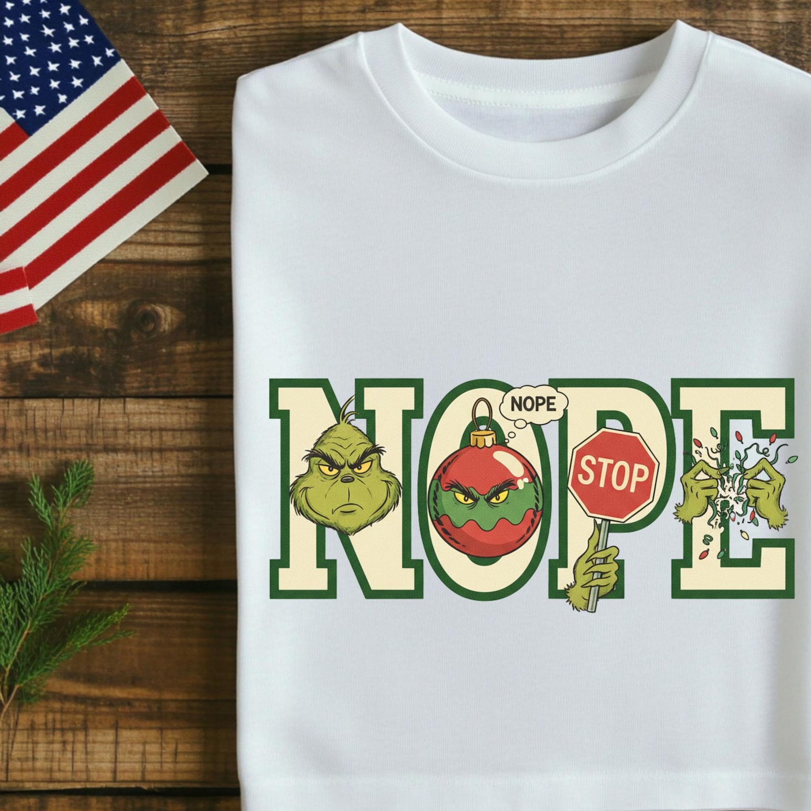 Nope Christmas PNG | Funny Green Monster Sublimation Design | Grumpy ...