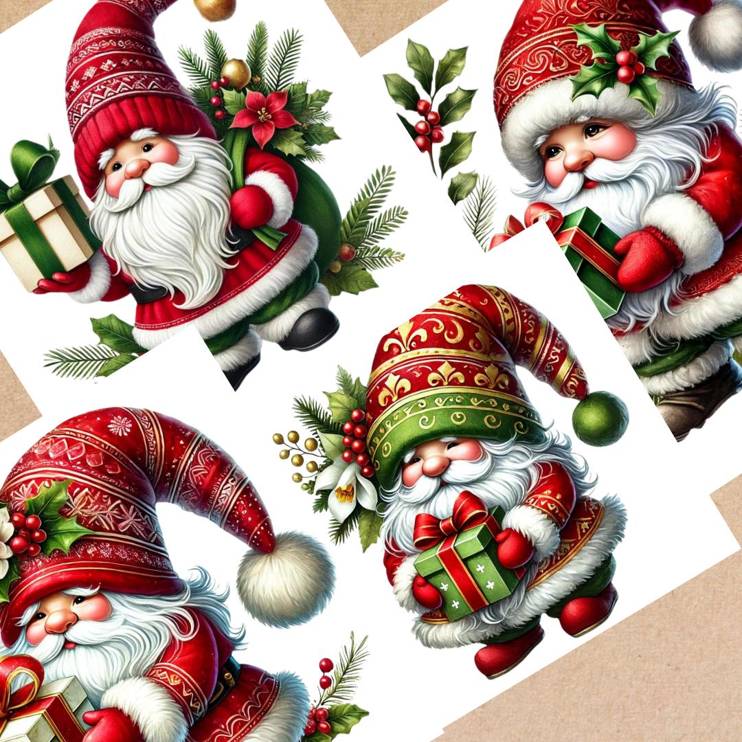 Christmas Gnome Clipart With Gifts | 14 JPEG Files | Holiday Gnomes ...