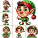 Christmas Elf Clipart Bundle | 13 Cute JPEG Files | Holiday Elves for ...