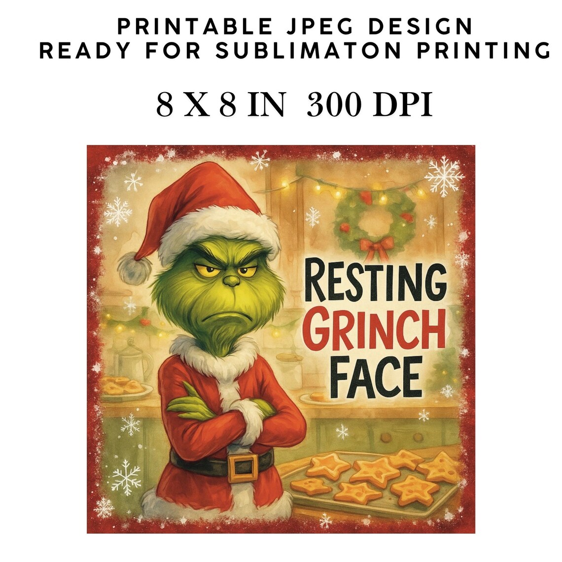 Retro Green Creature Monster Coaster Christmas Sublimation Bundle – 4 ...