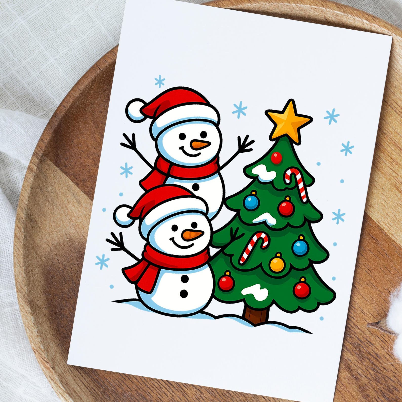 Stacked Snowmen PNG | Christmas Tree Sublimation | Cute Holiday Clipart ...