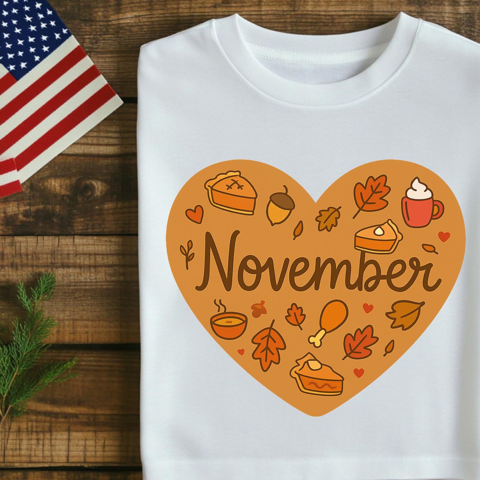 November PNG Clipart | Fall Heart With Pie, Leaves & Turkey ...