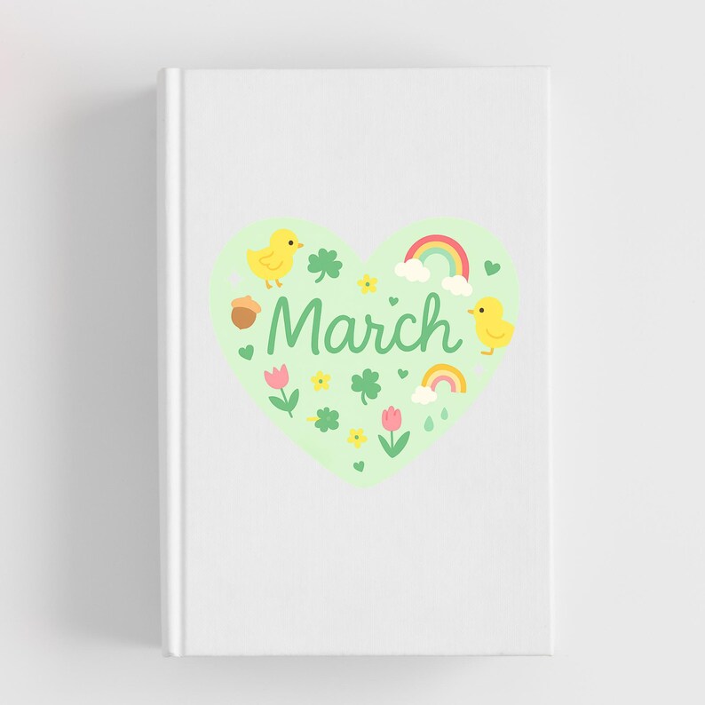 March PNG Art | Spring Heart With Shamrocks, Rainbows & Tulips | St ...