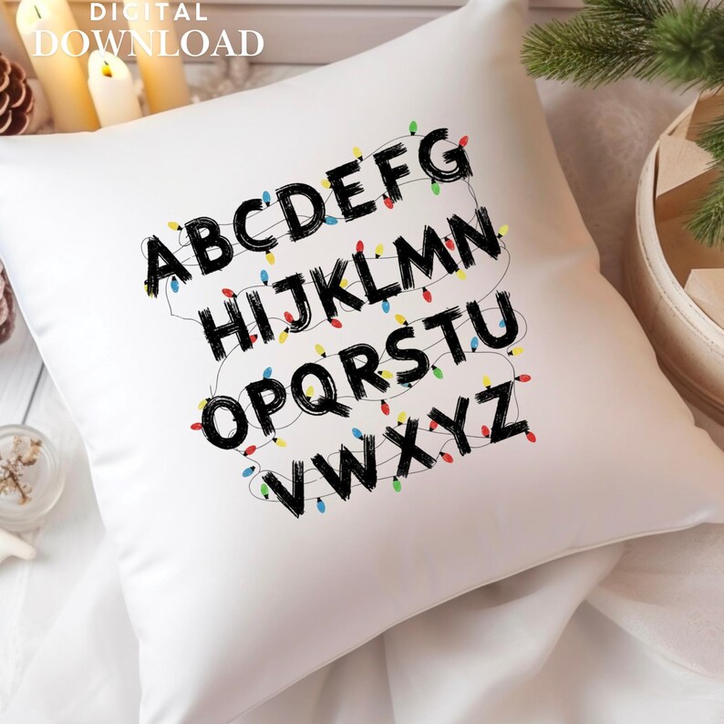Alphabet Lights PNG | Christmas Alphabet PNG | Holiday Wall Art ...