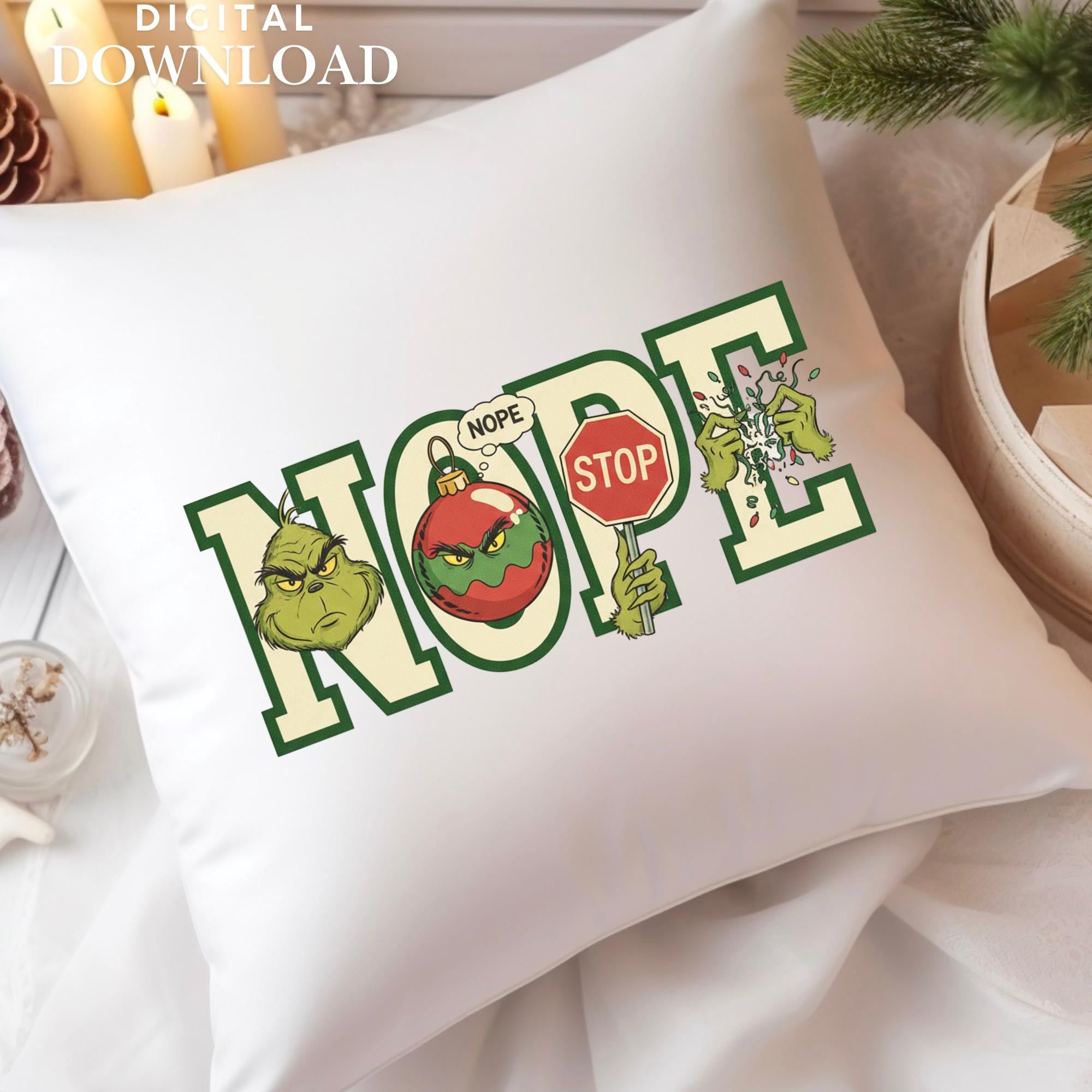 Nope Christmas PNG | Funny Green Monster Sublimation Design | Grumpy ...