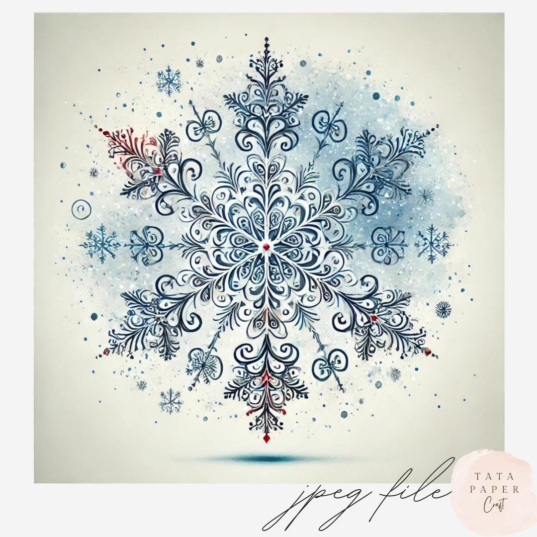 Christmas Snowflakes Clipart | 12 JPEG Files | Snowflake Illustrations ...