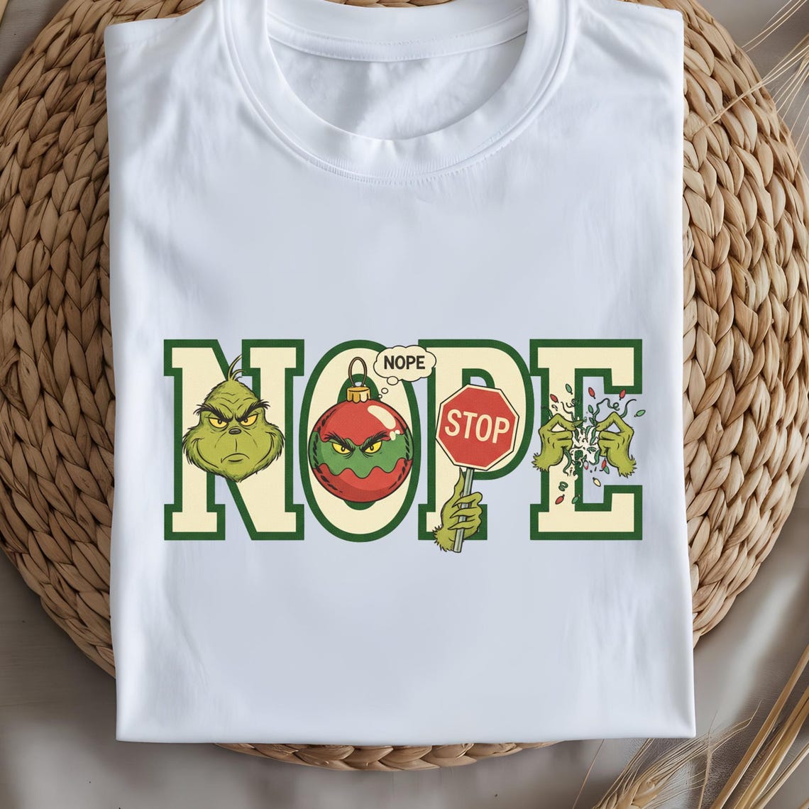 Nope Christmas PNG | Funny Green Monster Sublimation Design | Grumpy ...