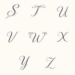 Coquette Calligraphy Alphabet PNG, Feminine Script Letters With Ribbon ...
