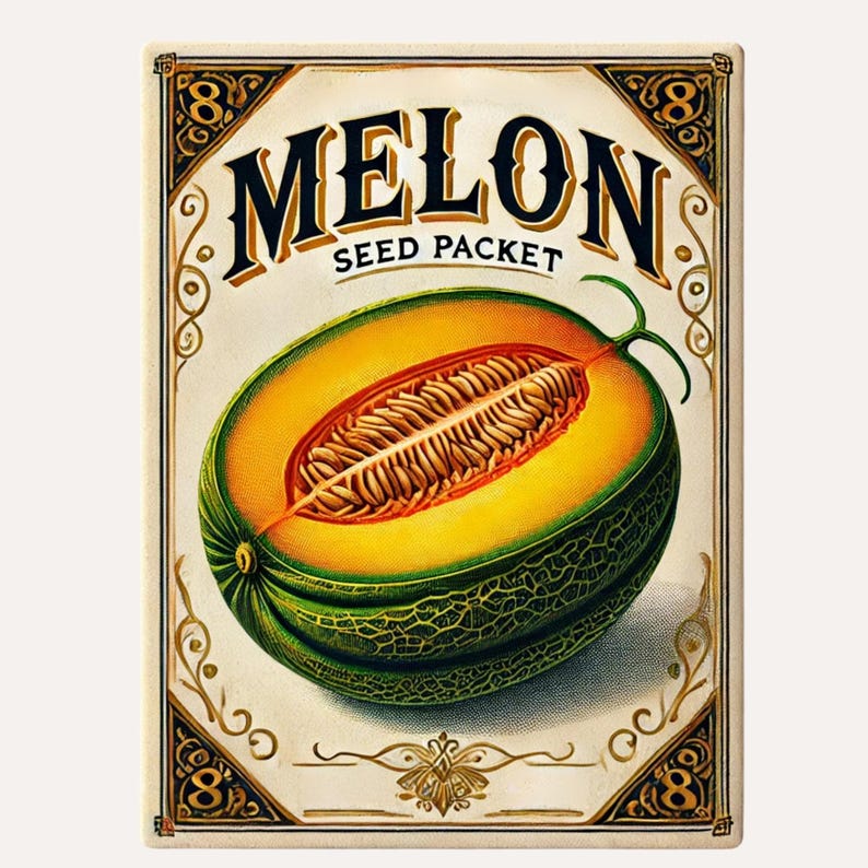 Vintage Fruit & Berry Seed Packet Clipart, Printable Watercolor for ...