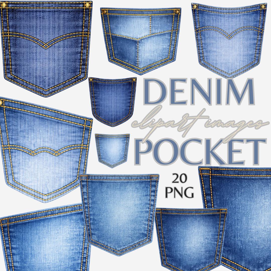 Denim Pocket Clipart | 20 Jeans Pockets PNG | Ready-to-use Sublimation ...