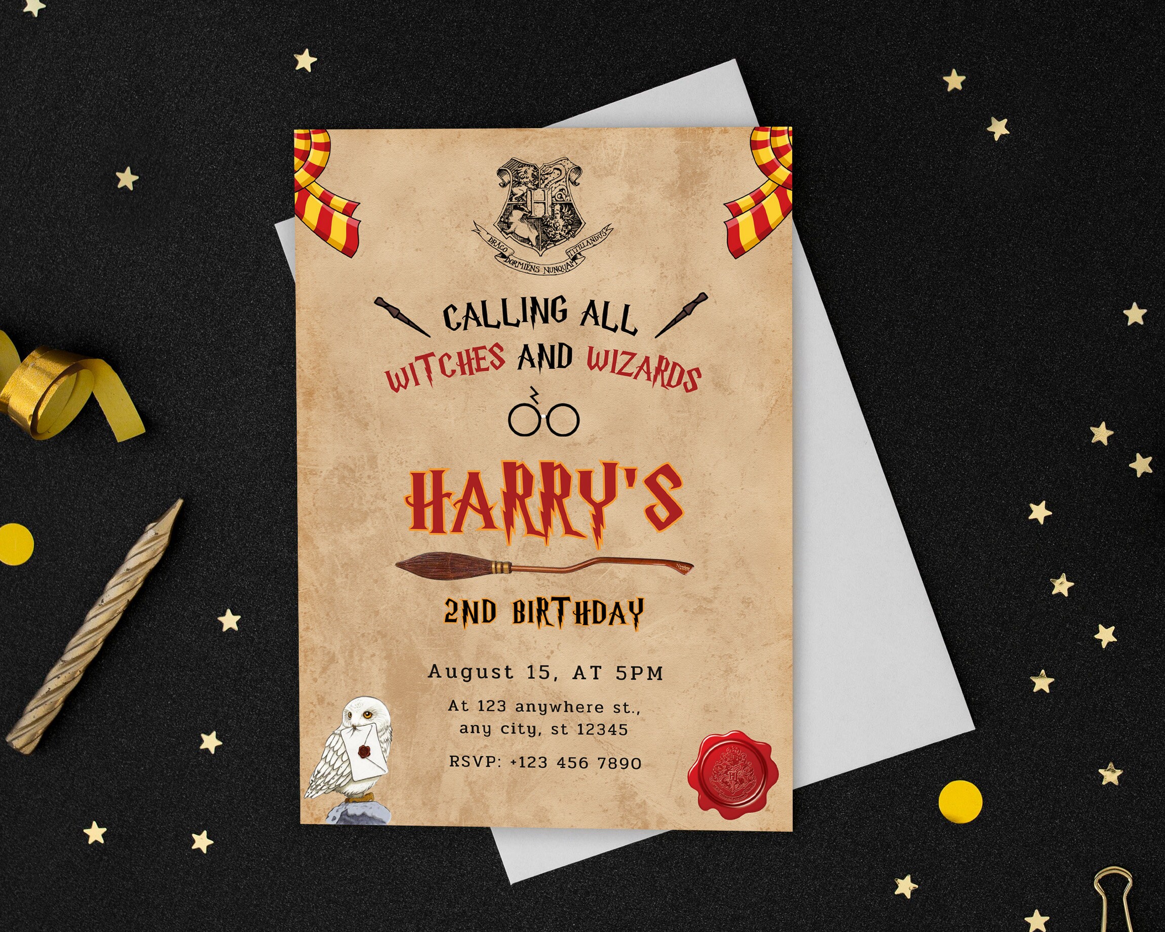 Editable Harry Wizard Birthday Invitation Digital,printable Wizard ...