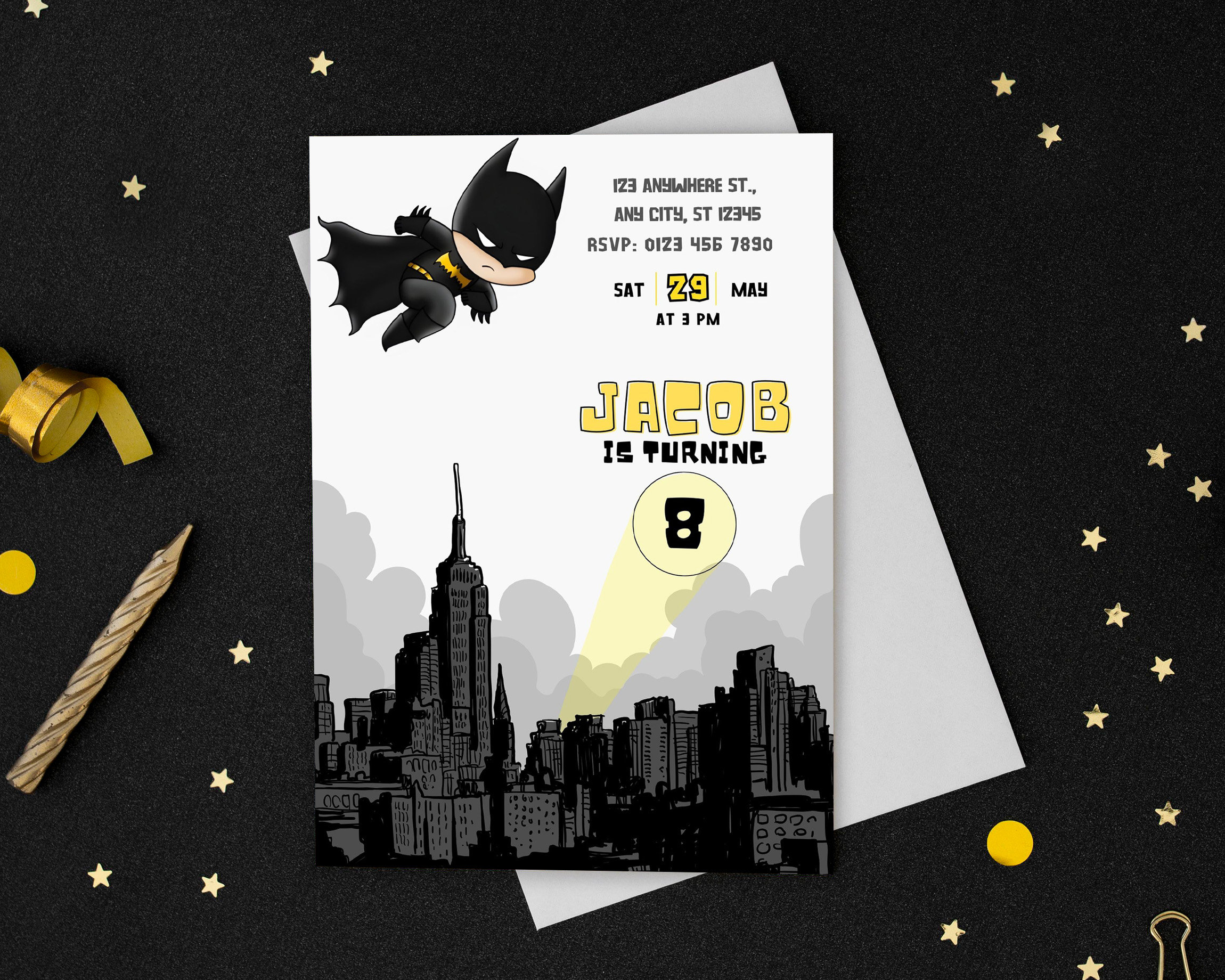 Editable Bat Superhero Invitation Template,editable Bat Birthday ...