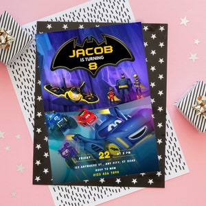 Editable Bat Car Invitation Template, Editable Superhero Birthday ...