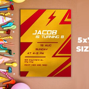 Editable Lightning Superhero Invitation Template,editable Superhero ...