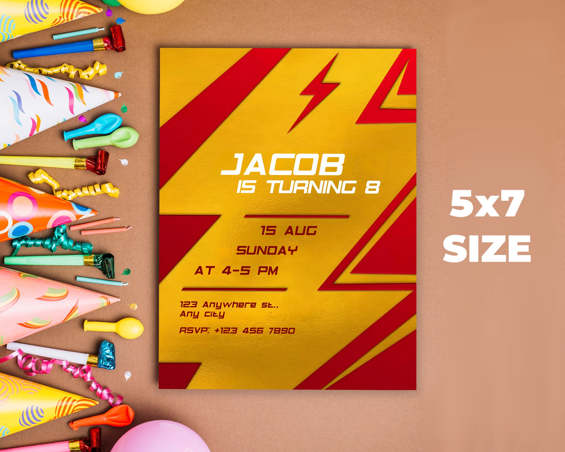 Editable Lightning Superhero Invitation Template,editable Superhero ...